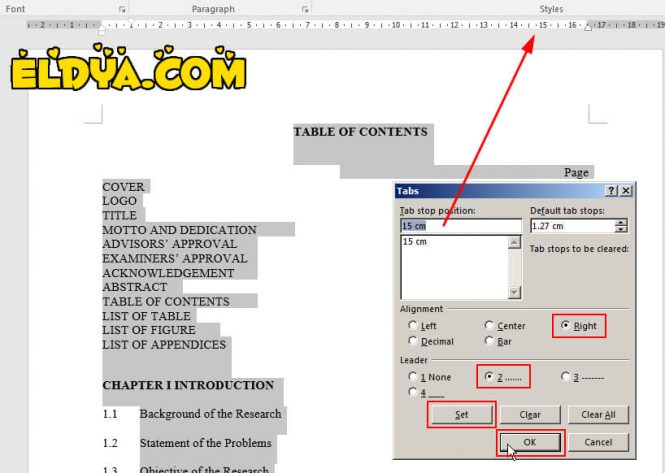 Cara membuat titik daftar isi di Word [otomatis dan rapi] « ELDYA.COM