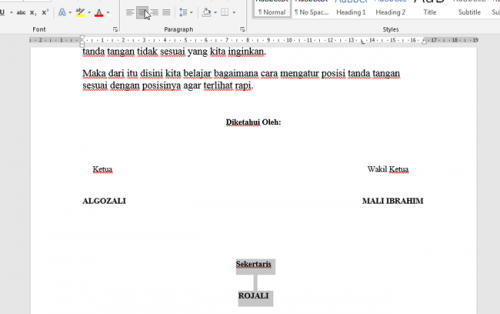 Cara membuat tempat tanda tangan (kiri, kanan, tengah) « ELDYA.COM
