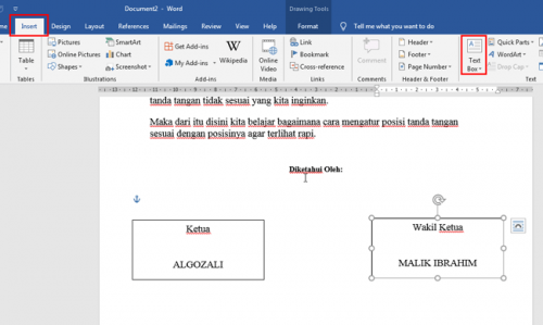 Cara membuat tempat tanda tangan (kiri, kanan, tengah) « ELDYA.COM